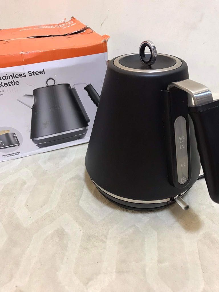 Branded Retro Style Electric Cordless Kettle ~ Semi Matte Black, TV ...