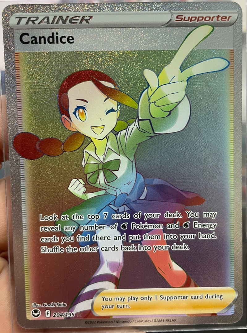 Candice Full Art Rainbow Rare 204/195 Silver Tempest, Hobbies & Toys ...