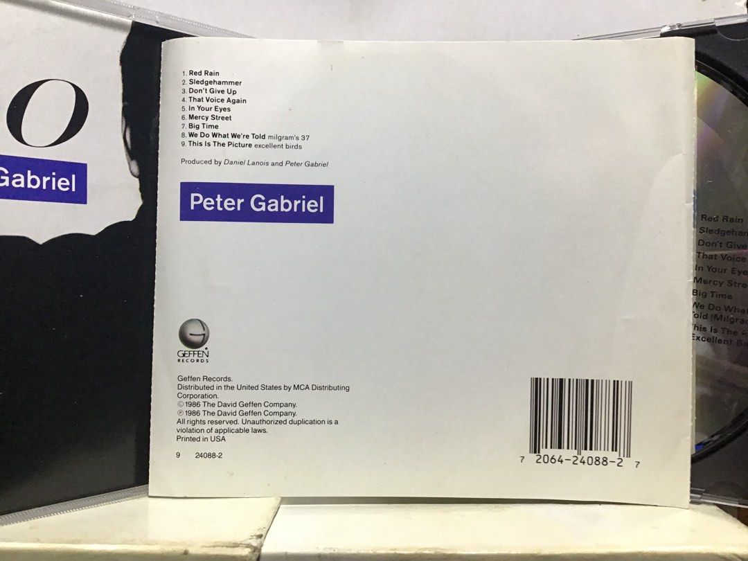 CD Peter Gabriel - So OOP USA US ORIGINAL PRESS Anubis 80s Rock, Hobbies & Toys, Music & Media ...
