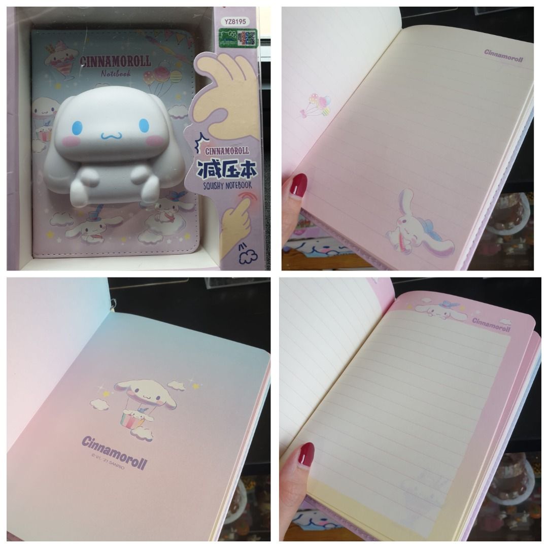 Cinnamoroll Stress Relief Squishy Notebook, Hobbies & Toys, Stationery ...