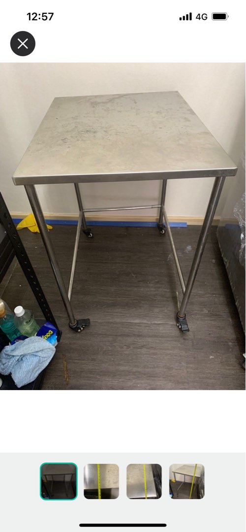 Custom stainless steel table for rice barrel, Furniture & Home Living ...