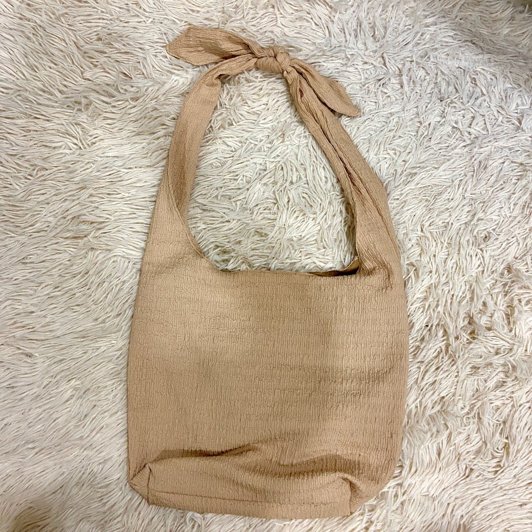 [Two-way] ForMe Knotted Handle Shoulder/Cross-body Bag (Tan), Women's ...