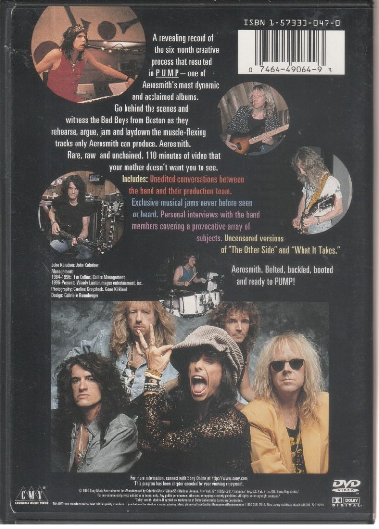 DVD: AEROSMITH - The Making of Pump (2-Sided Disc), Hobbies & Toys ...