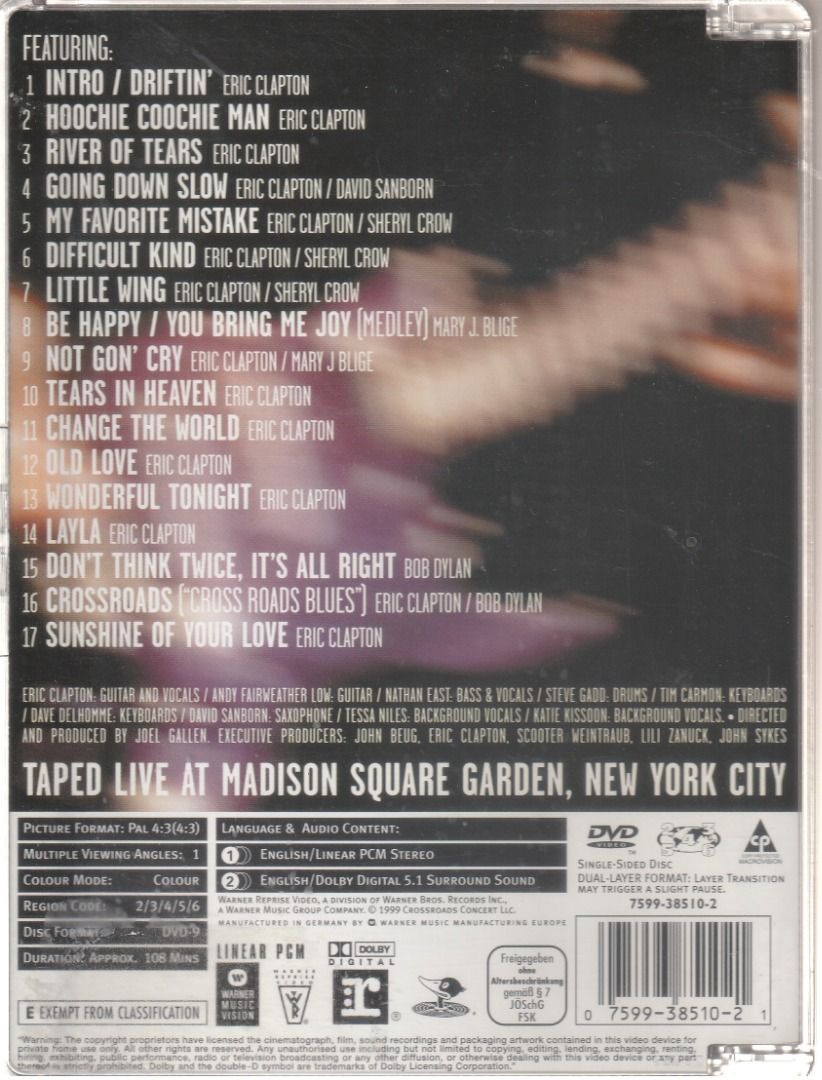 DVD: ERIC CLAPTON - Eric Clapton & Friends In Concert (A Benefit For ...