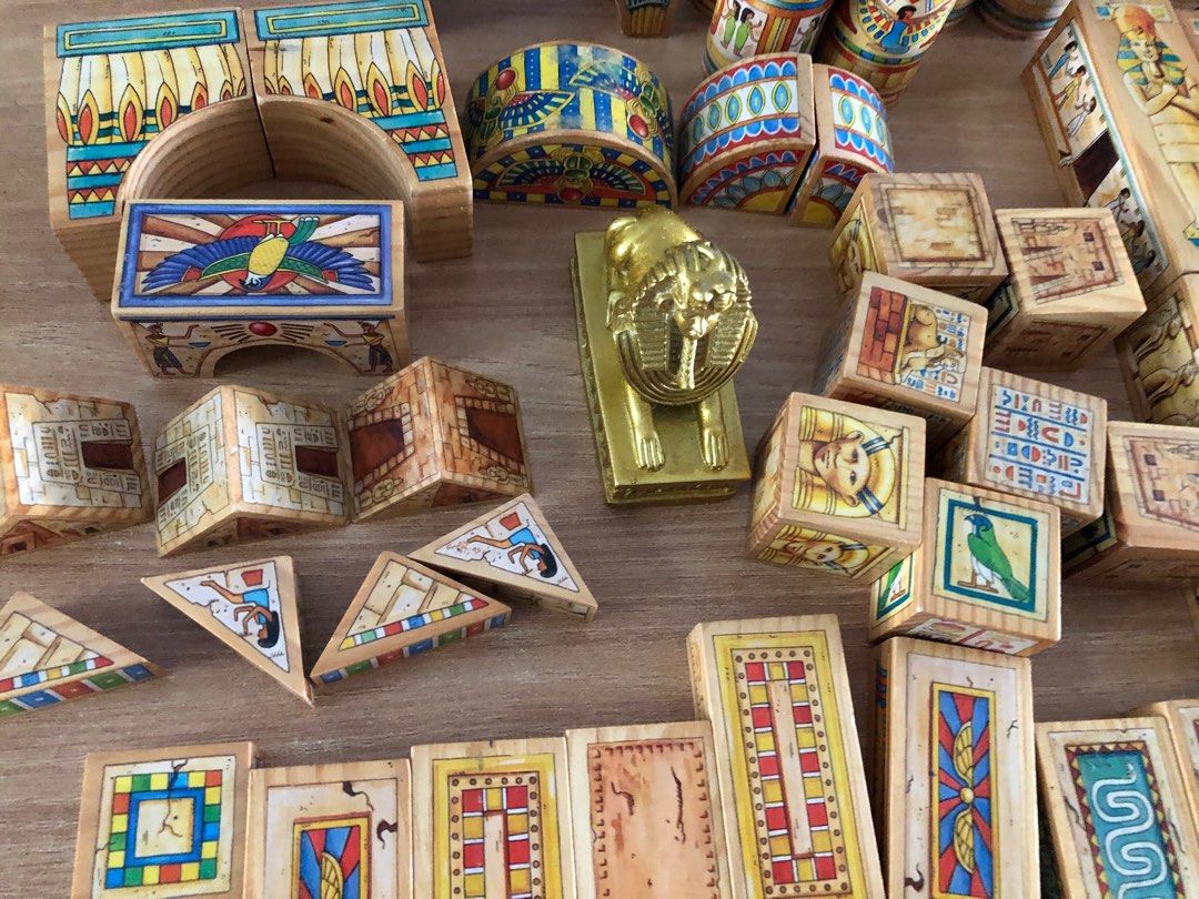 Egyptian blocks with golden sphinx statue, Hobbies & Toys, Toys & Games ...