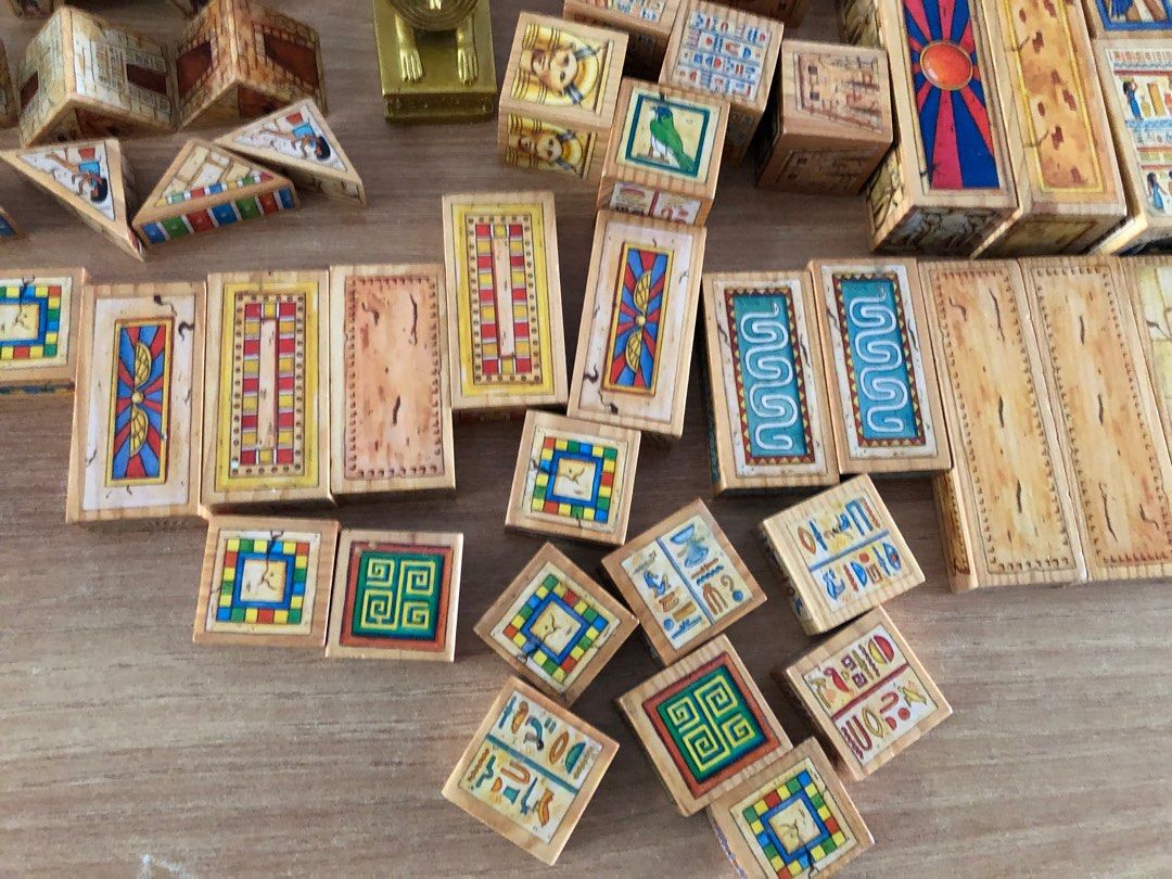 Egyptian blocks with golden sphinx statue, Hobbies & Toys, Toys & Games ...