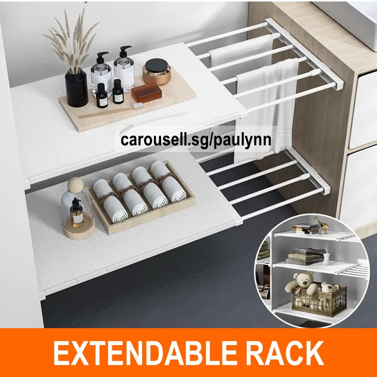 Extendable Shelf Shelving Rack No Drilling Space Saving, Furniture ...