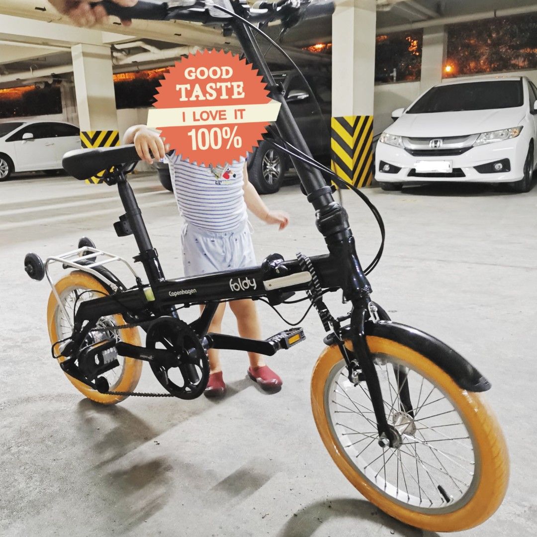 Foldy Copenhagen Folding Bike Black, Sports Equipment, Bicycles & Parts ...