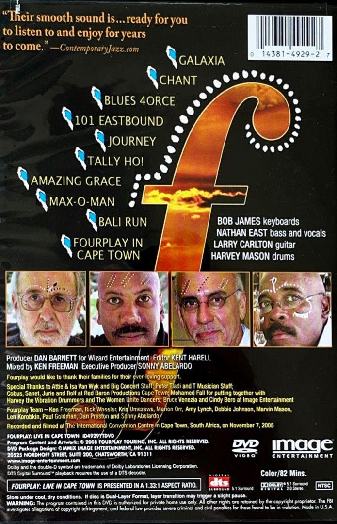 Fourplay: Live in Cape Town DVD (Original), Hobbies & Toys, Music ...