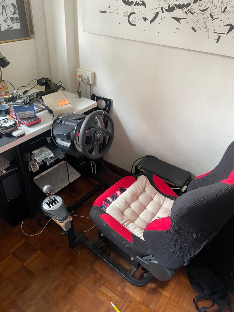 Full Thrustmaster Racing cockpit all inclusive, Video Gaming, Gaming ...