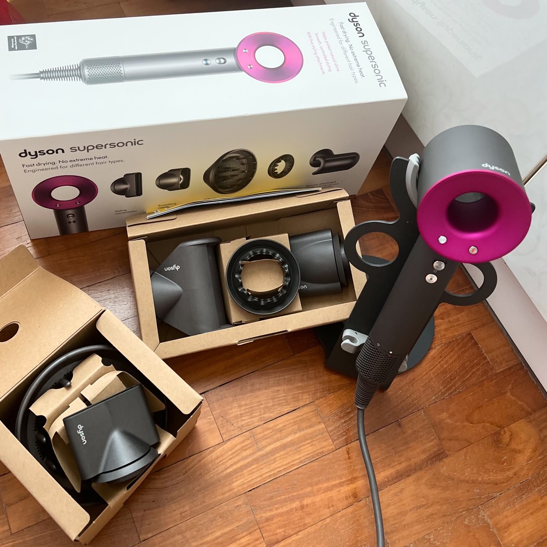 Full set Dyson Supersonic Hair Dryer fuchsia nickel - newest model HD08 ...