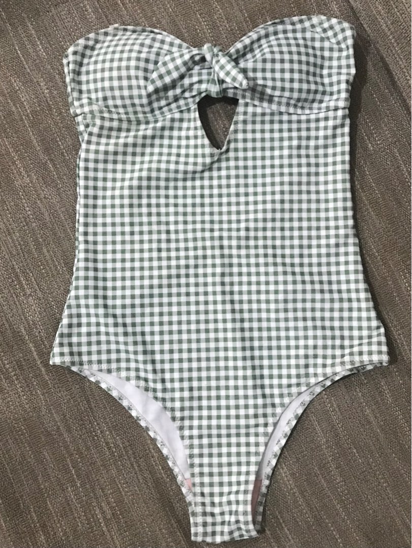 green checkered swimsuit on Carousell