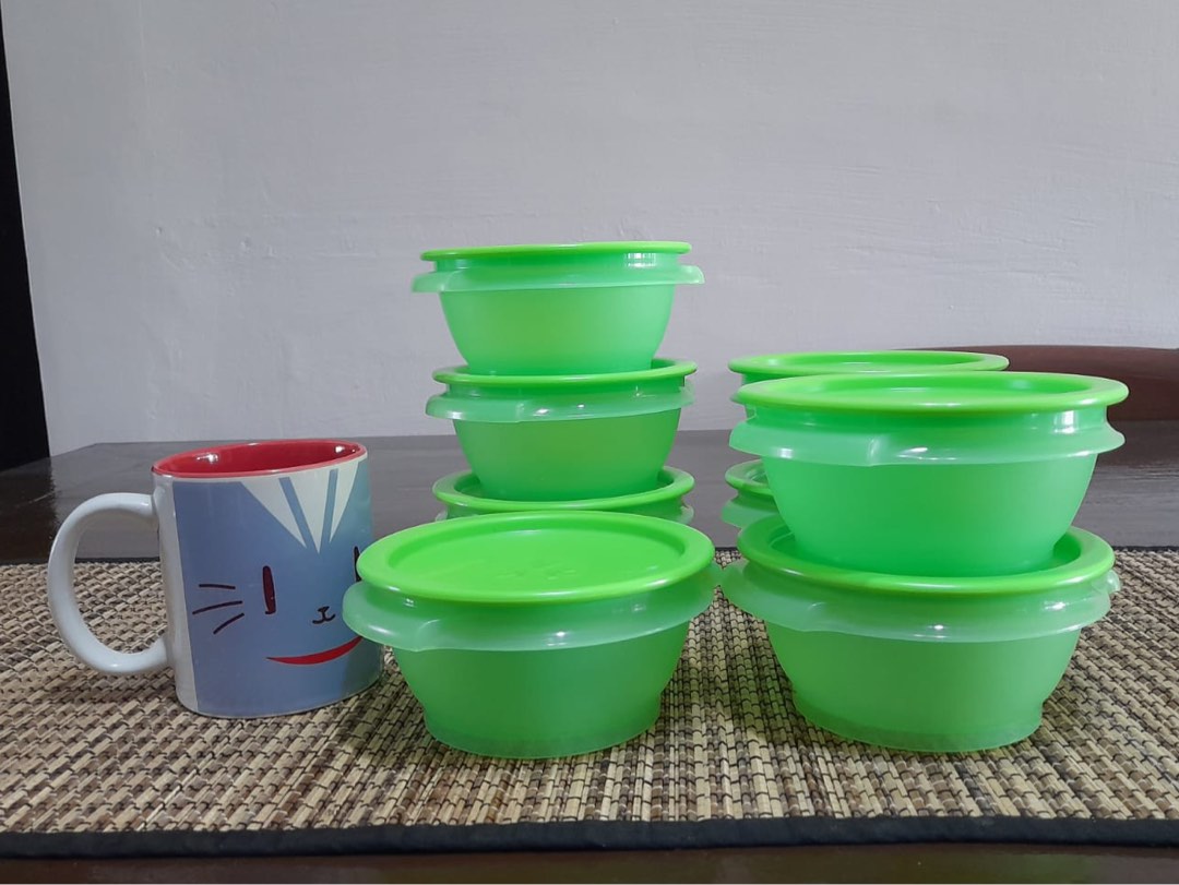 Green Tupperware Set, Furniture & Home Living, Kitchenware & Tableware ...