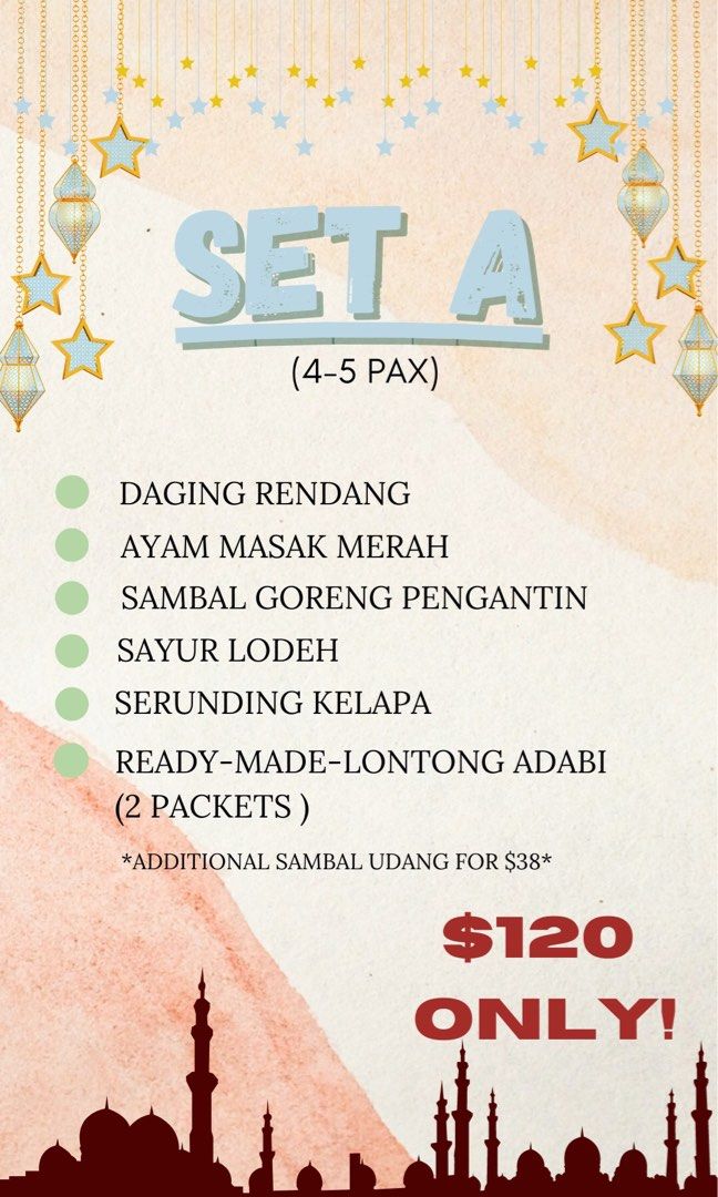 Hari Raya Eve Package Dishes, Food & Drinks, Local Eats on Carousell