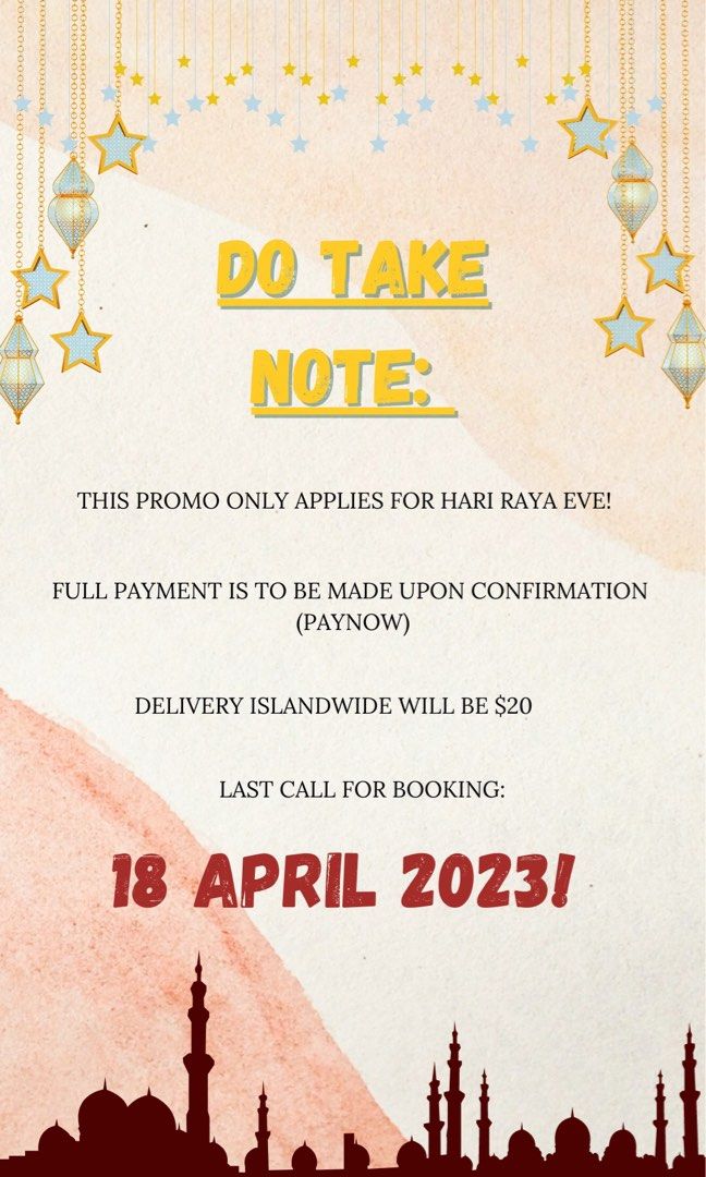 Hari Raya Eve Package Dishes, Food & Drinks, Local Eats on Carousell