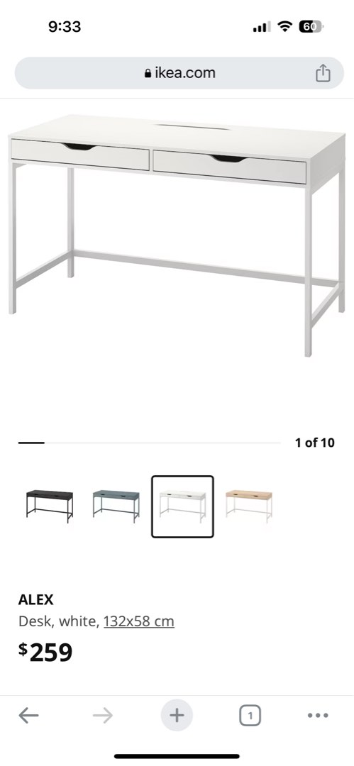 IKEA Alex Desk, Furniture & Home Living, Furniture, Tables & Sets on ...
