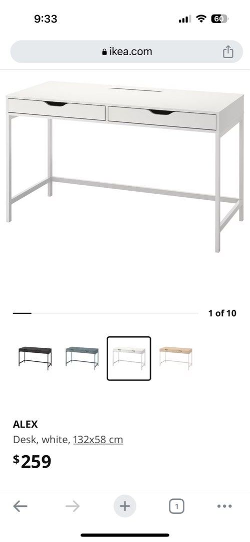 IKEA Alex Desk, Furniture & Home Living, Furniture, Tables & Sets on ...
