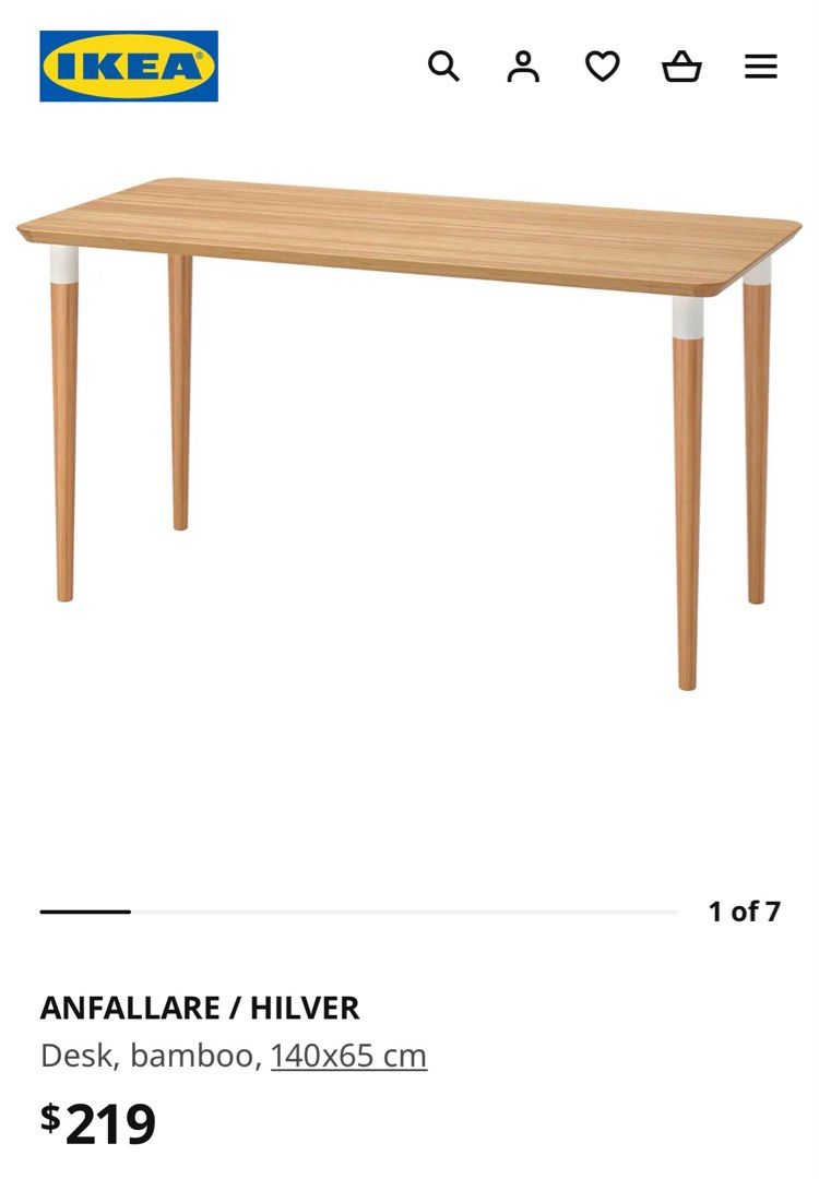 Ikea hilver study table / dining table, Furniture & Home Living ...