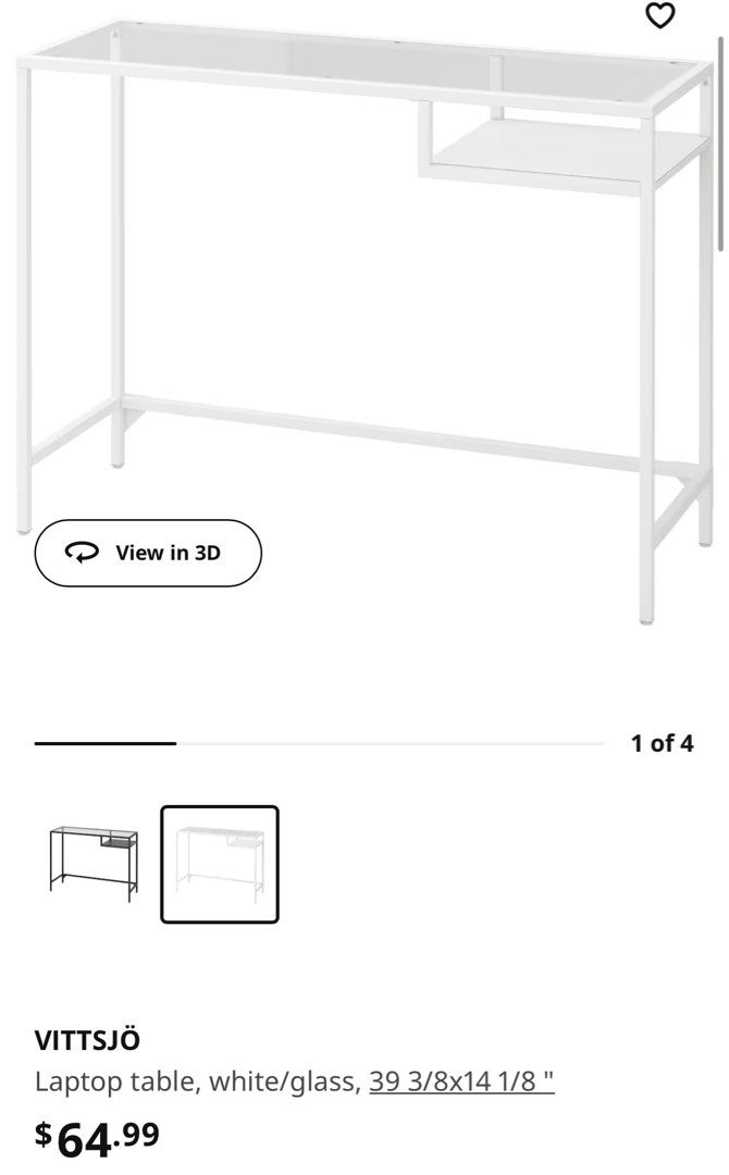 IKEA Vittsjo laptop table, Furniture & Home Living, Furniture, Tables ...