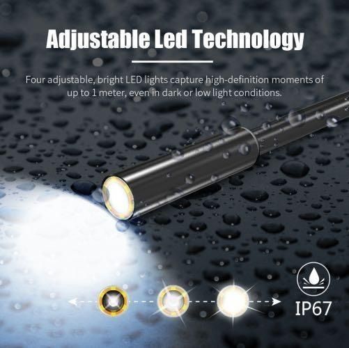 Inskam129 Industrial Endoscope 8mm Digital Borescope Camera Waterproof ...