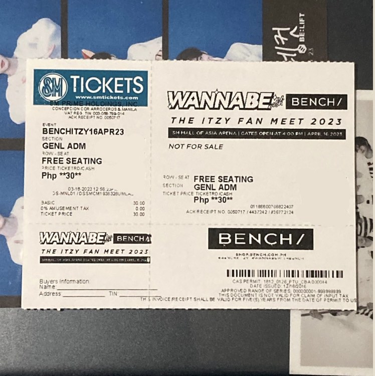ITZY BENCH FANMEET TICKET GenAd, Tickets & Vouchers, Event Tickets on ...