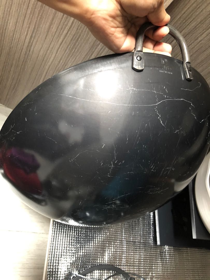 (Japan) Pearl Life 36cm Chinese Iron Wok, Furniture & Home Living ...