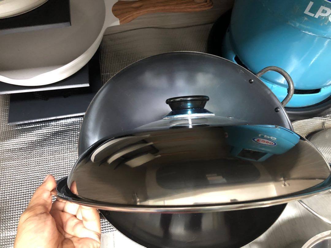 (Japan) Pearl Life 36cm Chinese Iron Wok, Furniture & Home Living ...