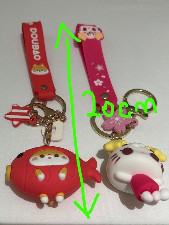 keychain red dog and pink cat, Hobbies & Toys, Toys & Games on Carousell