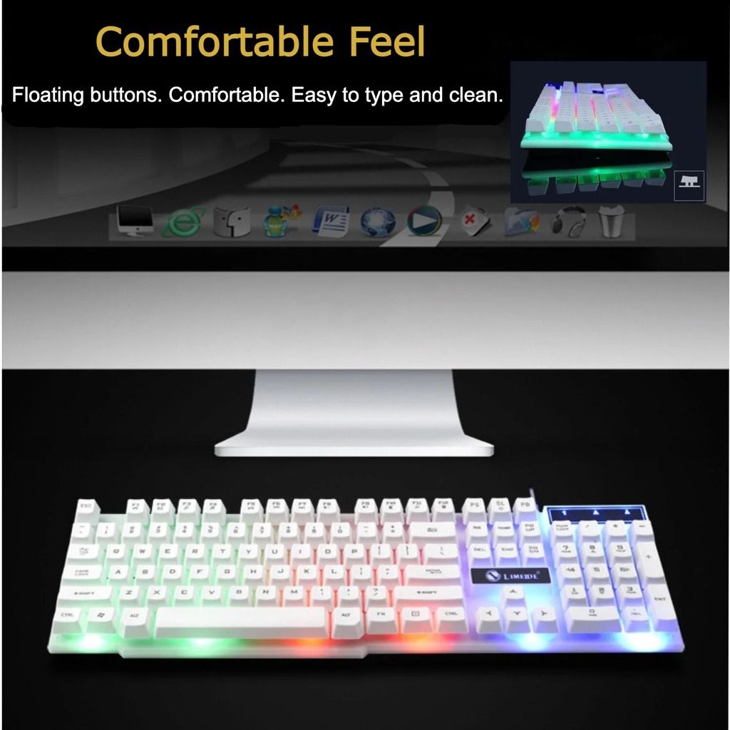 LED Gaming Keyboard with Mechanical Keyboard Feel, Computers & Tech ...