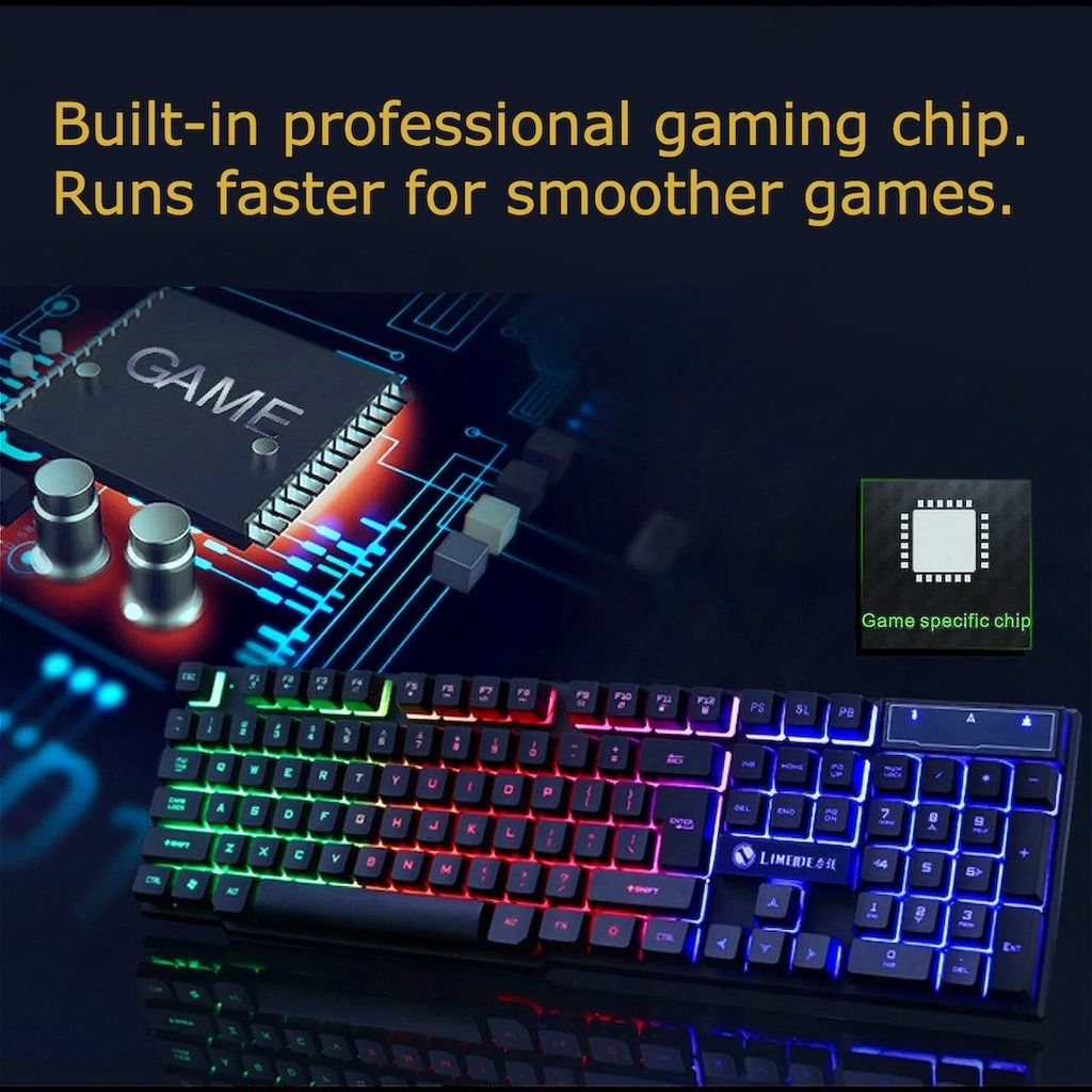 LED Gaming Keyboard with Mechanical Keyboard Feel, Computers & Tech ...