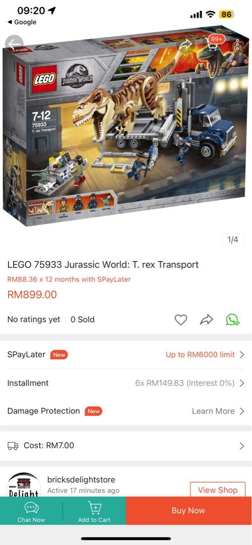 Lego 75933 Jurassic World T Rex Transport (T REX ONLY), Hobbies & Toys ...