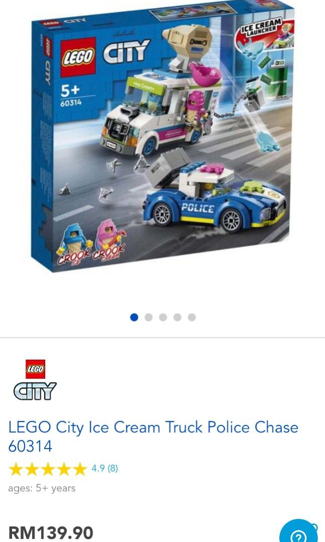 Lego city ice cream truck police chase 60314, Hobbies & Toys, Toys ...