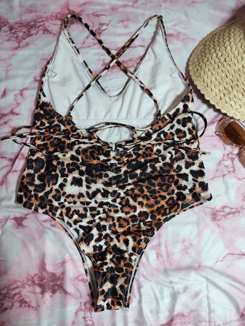 Leopard Print One Piece Swimsuit On Carousell