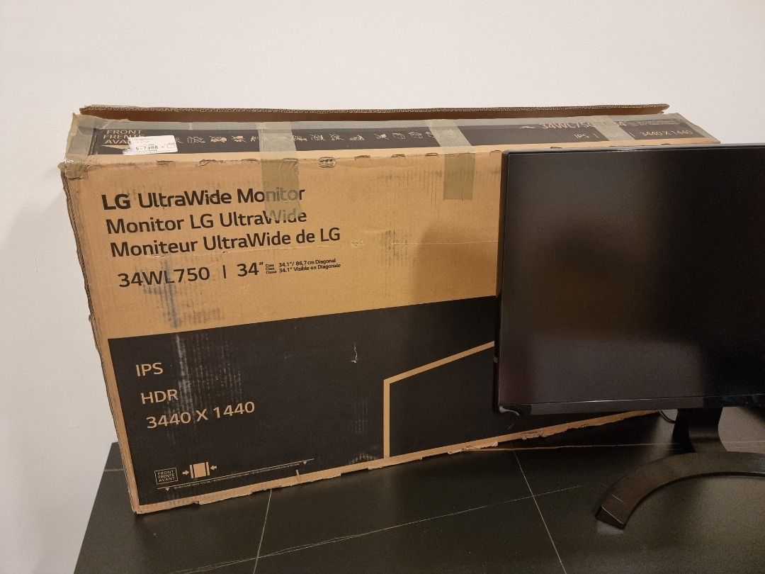 LG 34WL750-B 34" monitor Quad HD 3440 x 1440 2K 60Hz 2xHDMI DisplayPort ...