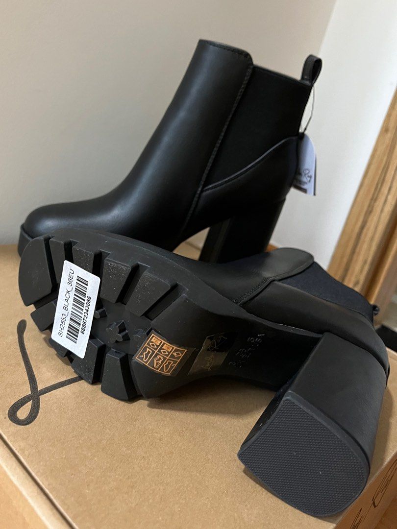 London Rag Block Heeled Chelsea Boots (Black), Women's Fashion ...