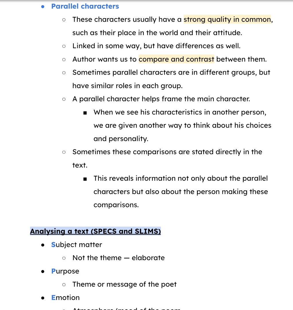 RGS Lit Lower Sec Notes IP O Level Sec 1 Sec 2 Raffles Girls School ...