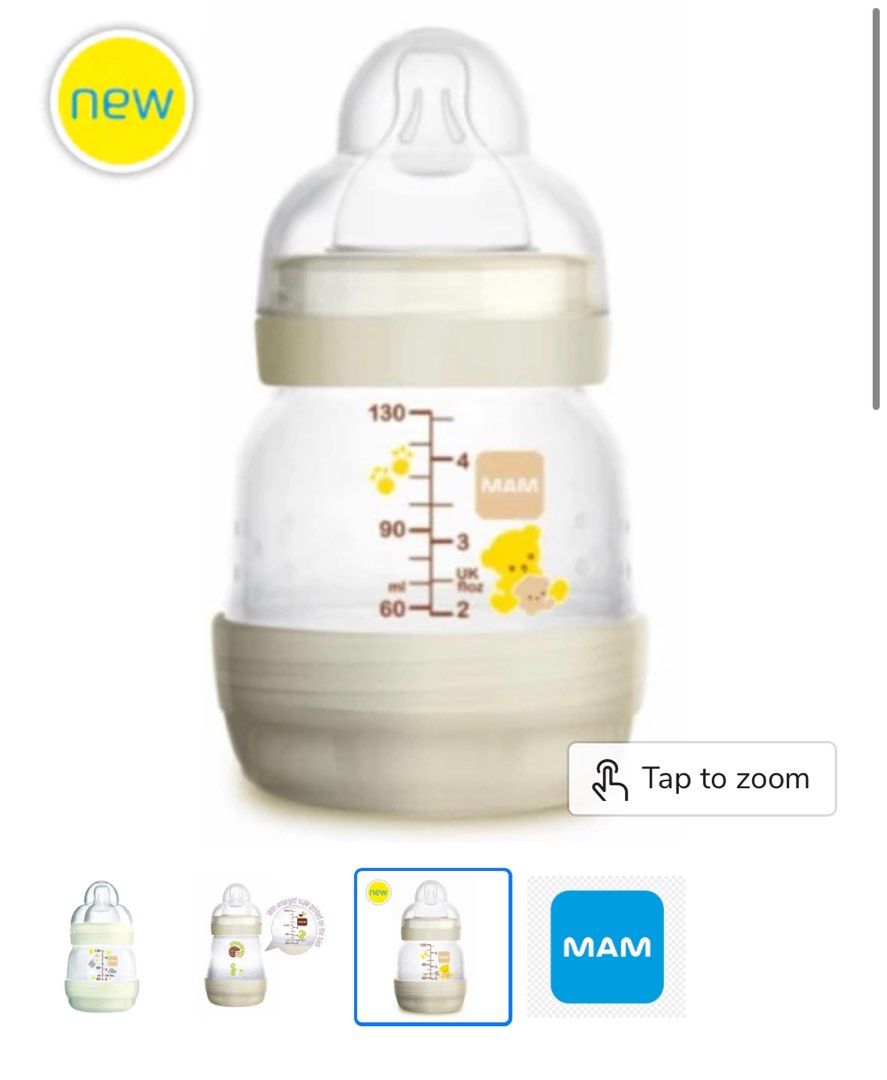 MAM easy start anti-colic bottle 130ml, Babies & Kids, Nursing & Feeding, Breastfeeding & Bottle ...
