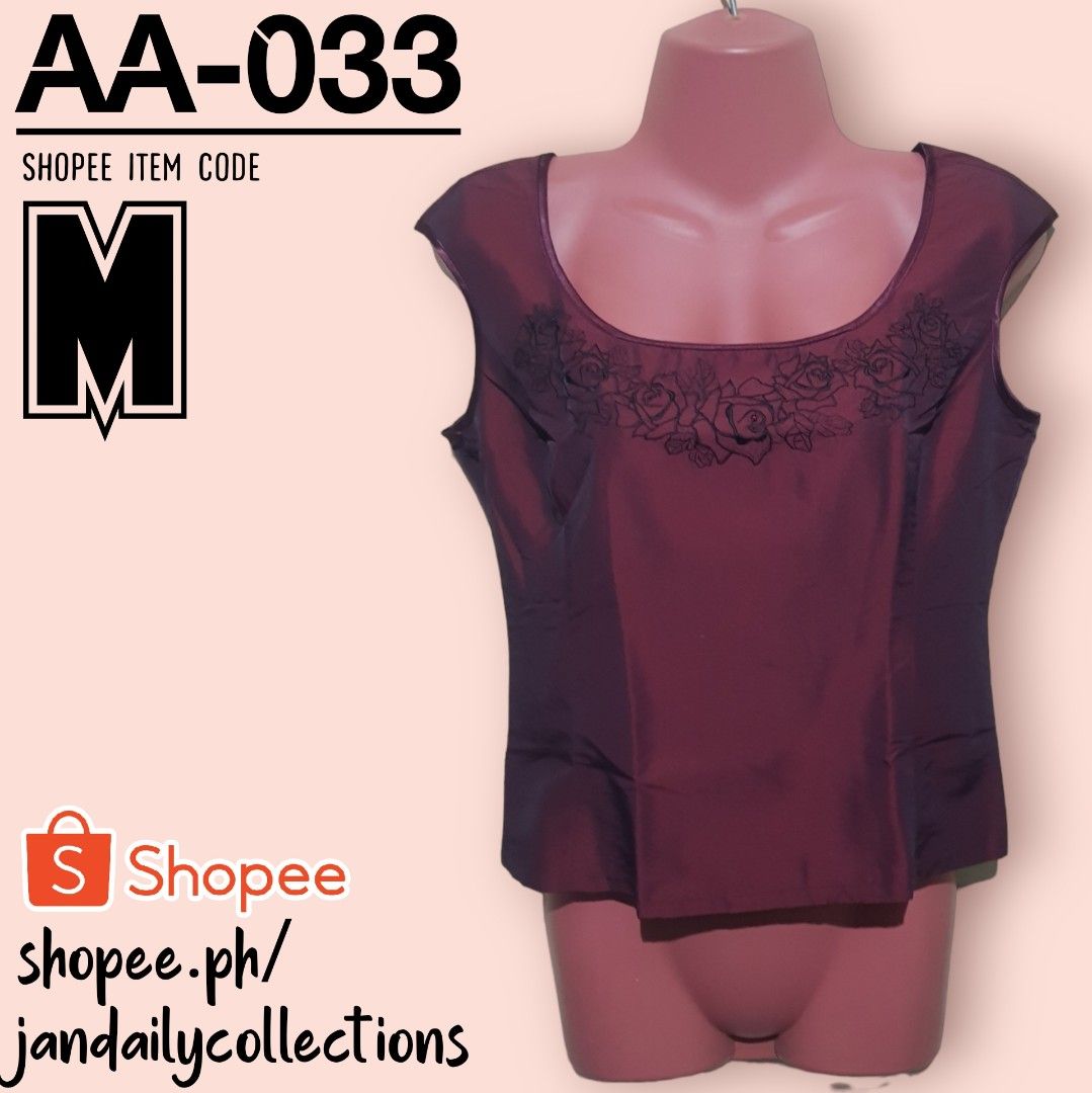 MAROON SLEEVELESS BLOUSE, Women's Fashion, Tops, Blouses on Carousell