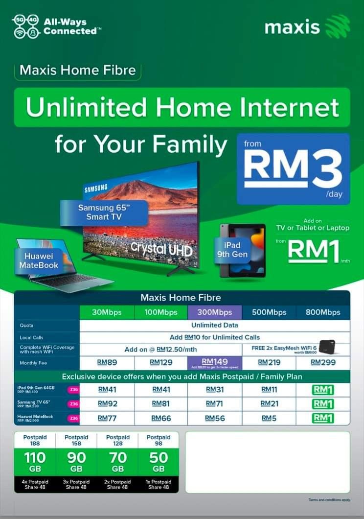MAXIS HOME FIBRE WIFI UNIFI, Computers & Tech, Parts & Accessories ...