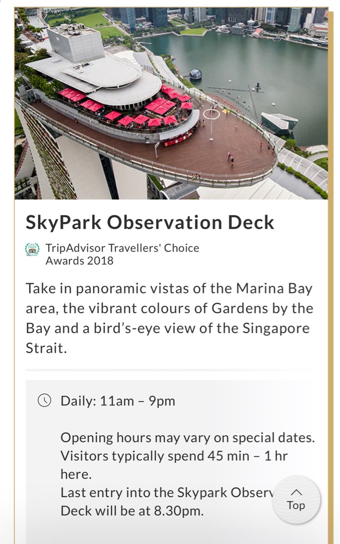MBS SkyPark Observation Deck Tickets!, Tickets & Vouchers, Local ...