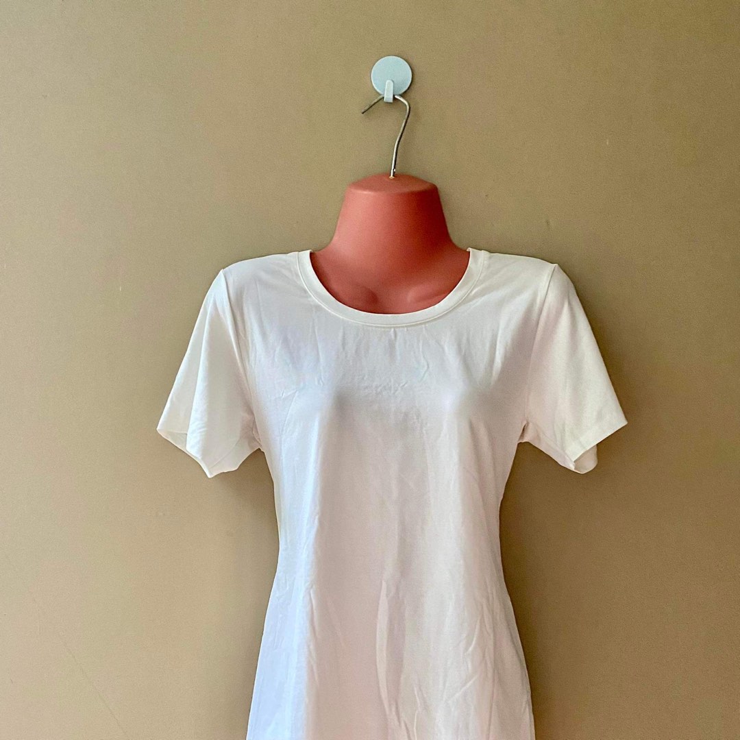 Miniso White Shirt (stretchable) on Carousell
