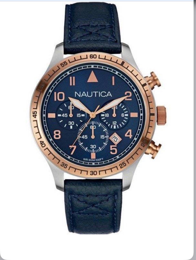 Nautica Sports Navy Dial Chronograph NAI17500G Men’s Watch, Men's ...