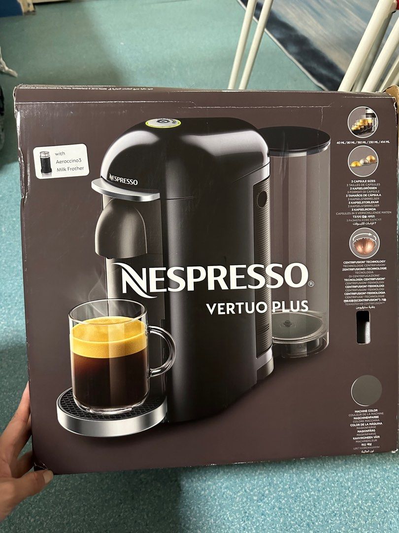 Nespresso Vertuo Plus + Aeroccino 3 Milk Frother, TV & Home Appliances ...