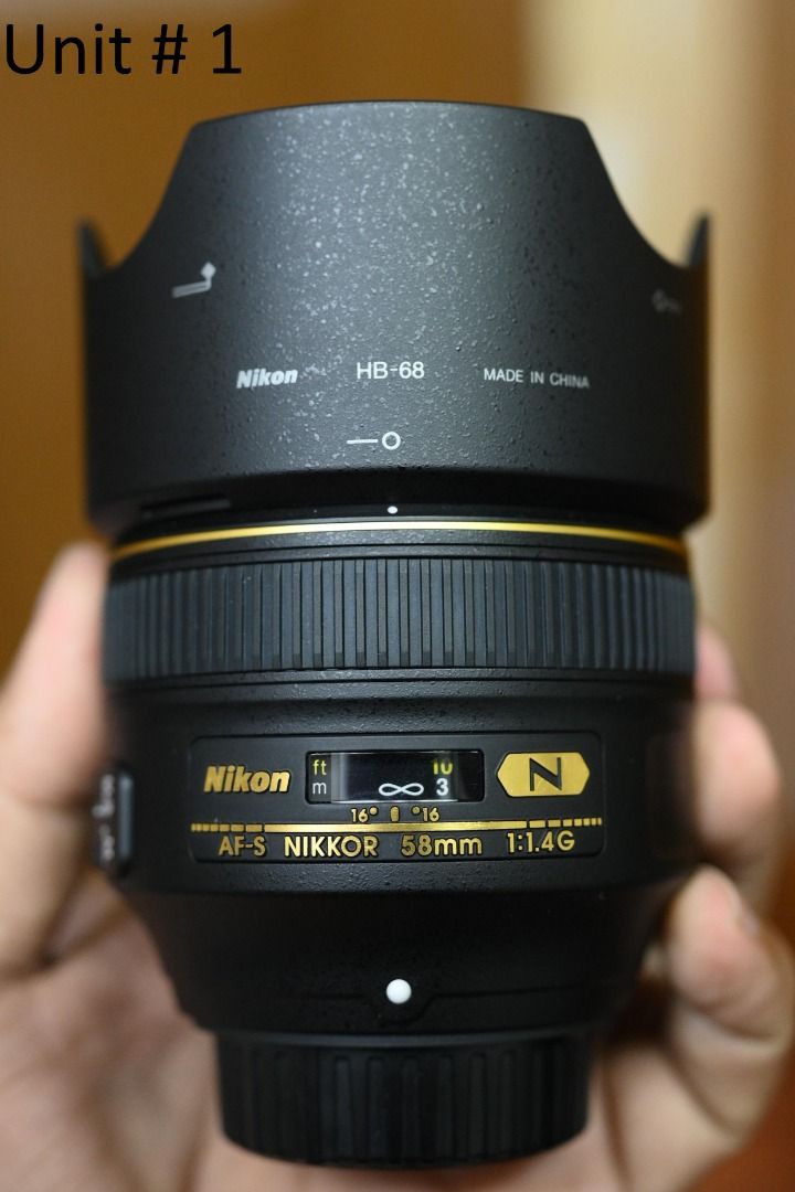 Nikon AF-S Nikkor 58mm F/1.4G (unit # 1), Photography, Lens & Kits on Carousell