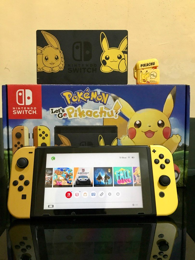 Nintendo switch pikachu limited edition, Video Gaming, Video Game ...