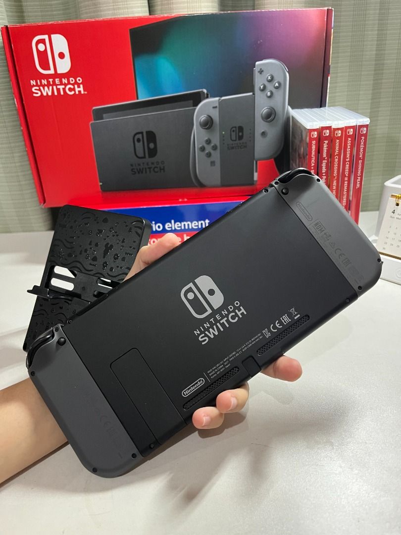 Nintendo Switch V2 Gray Bundle on Carousell