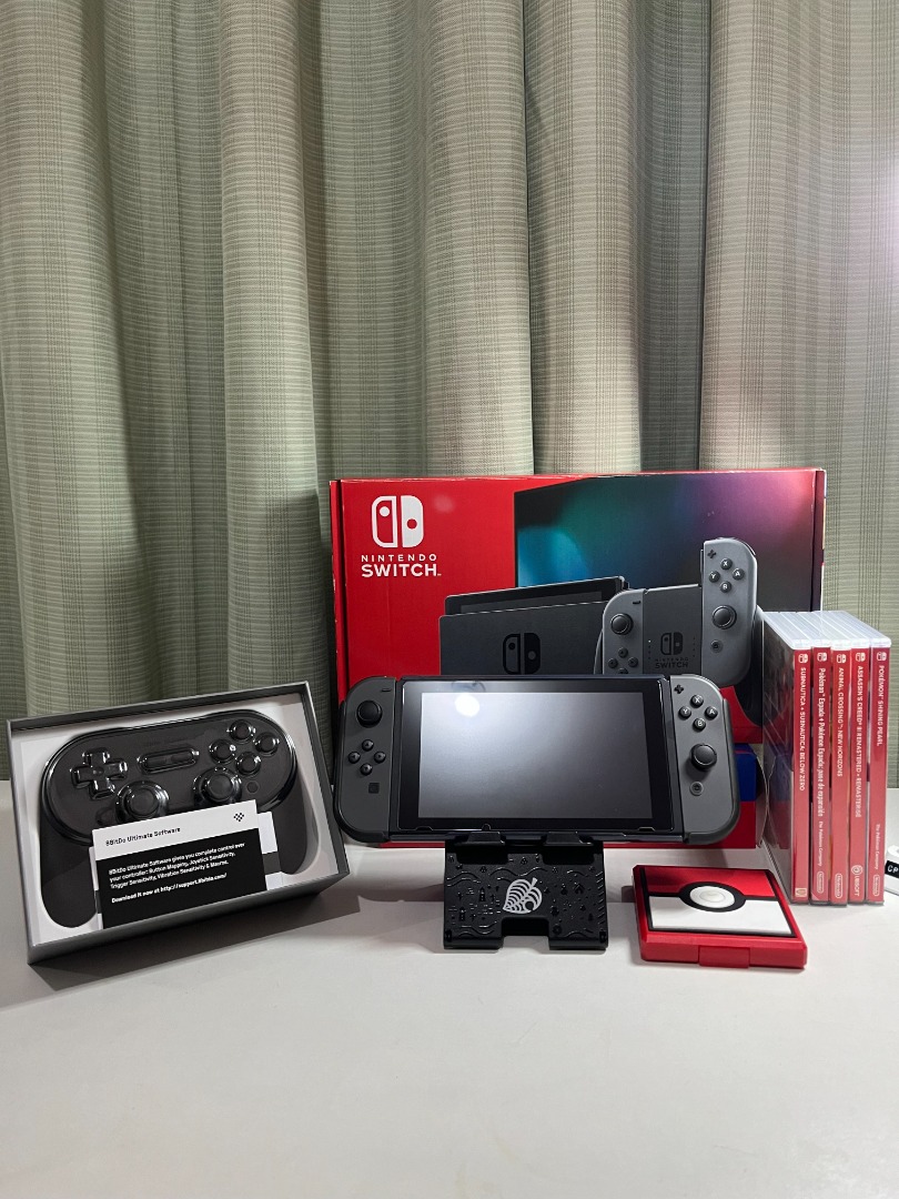 Nintendo Switch V2 Gray Bundle on Carousell