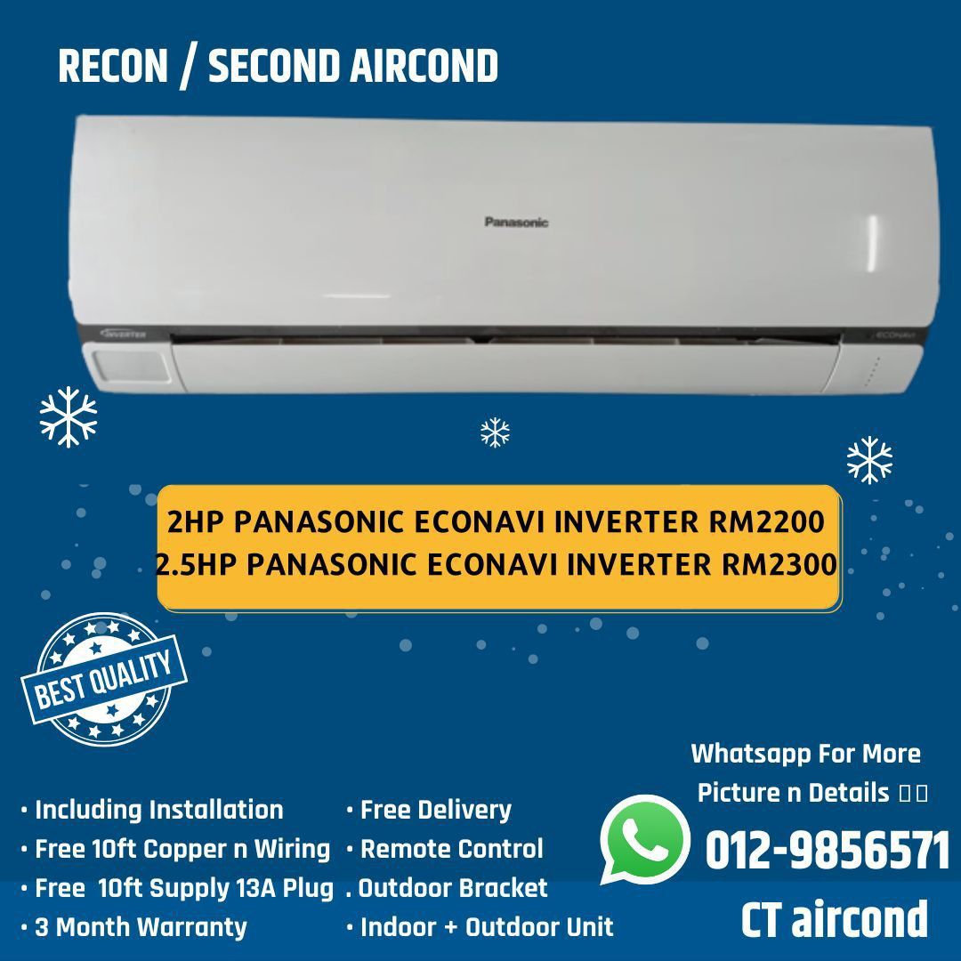 Panasonic Econavi Inverter Aircond 2.5hp Z1041, TV & Home Appliances ...