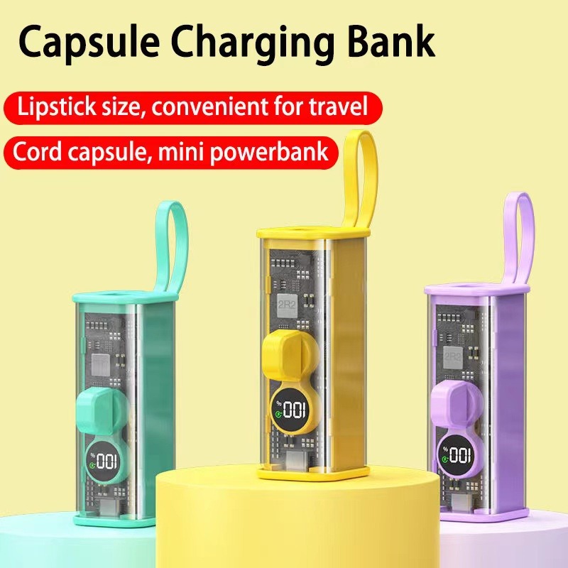 PD22.5W Transparent Mini Powerbank Fast Charging 5000mah Charger Small ...