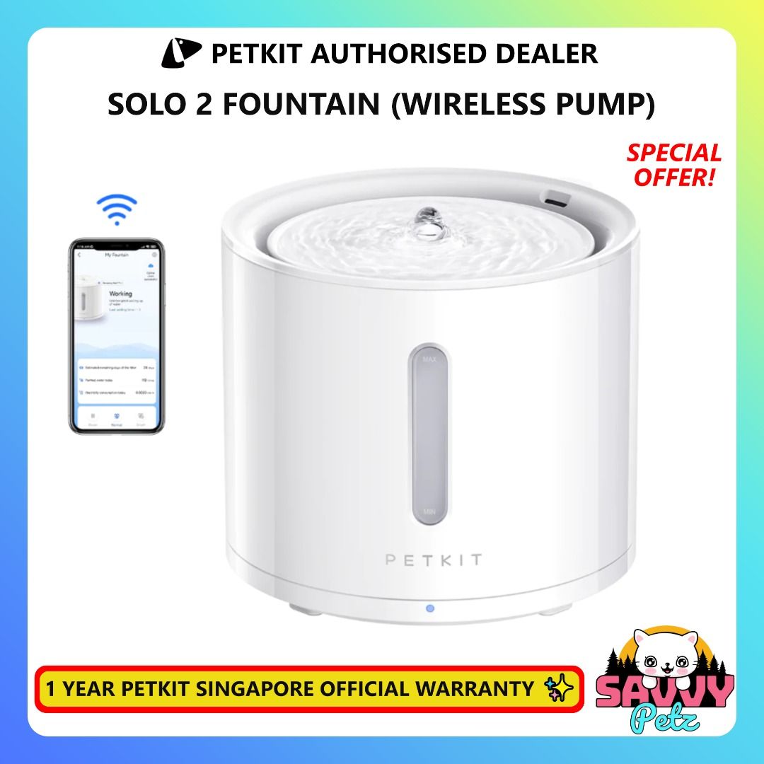 *FREE GIFT!* Petkit Eversweet Solo 2 Fountain Wireless Pump Automatic Water Fountain Water ...